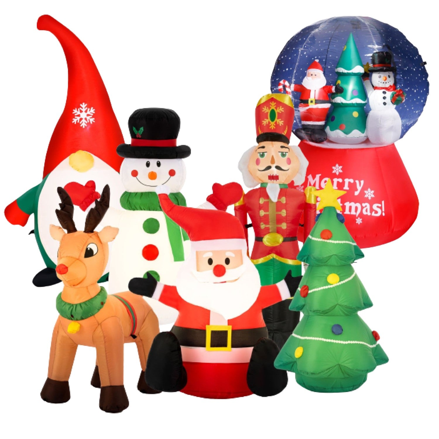 Celebright Self-Inflating Christmas Light Up Porch Decorations - Outdo ...