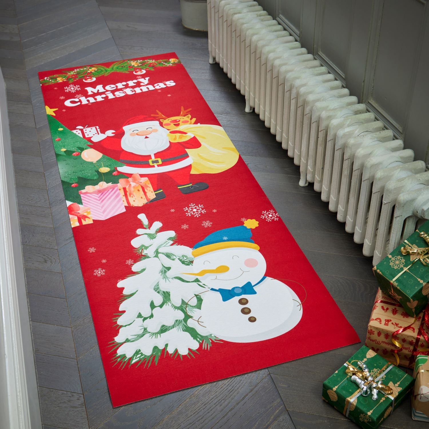 Floor Runner - Santa & Rudolph - 180x60cm – Celebright UK