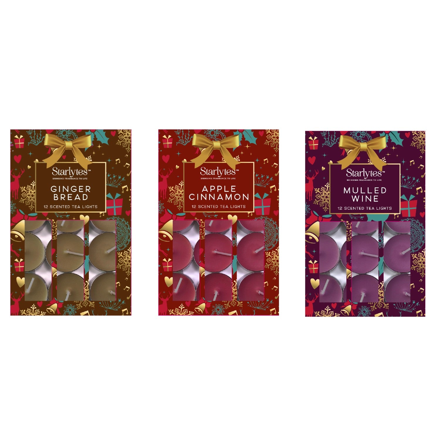 Starlytes - Set of 3 - 12pk Scented Tea Lights – Celebright UK