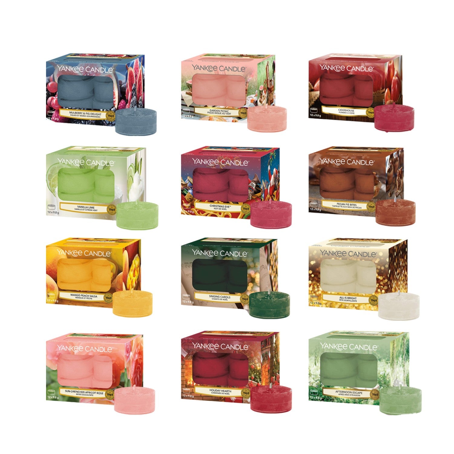 Yankee Candle Scented Tea Lights Pack of 12 Wide Variety of Scents ...